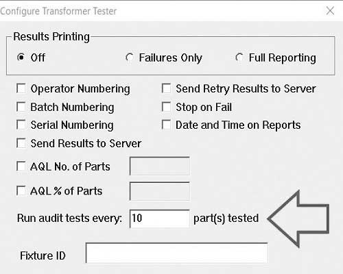 Audit Test Option