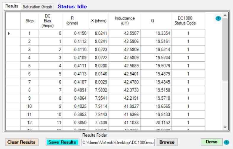 DC1000 Sweep Software