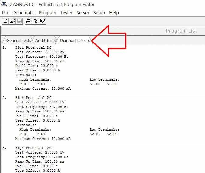 Diagnostic Test Option